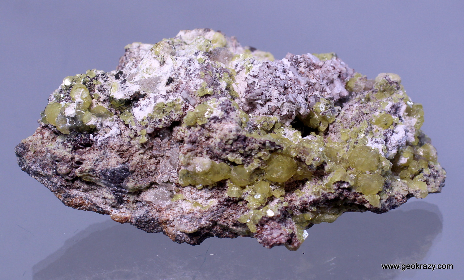 Willemite, Cerussite, Calcite and Copper - GeoKrazy Minerals