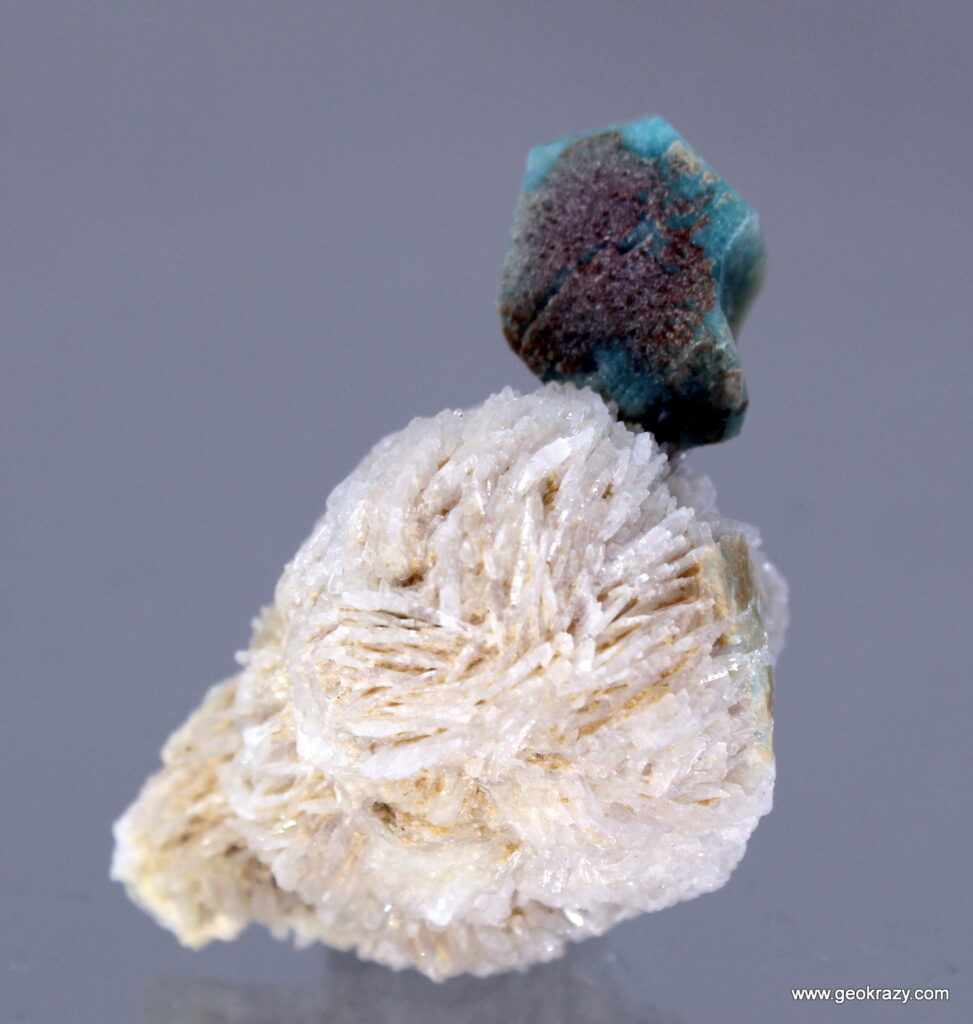 Microcline var Amazonite on Clevelandite - GeoKrazy Minerals