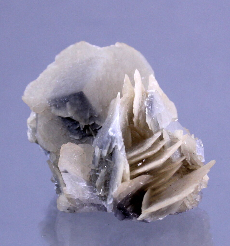 Calcite on Quartz - GeoKrazy Minerals