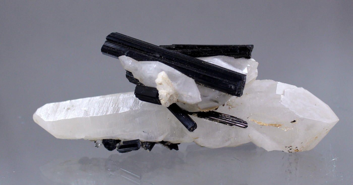 Tourmaline on Quartz - GeoKrazy Minerals