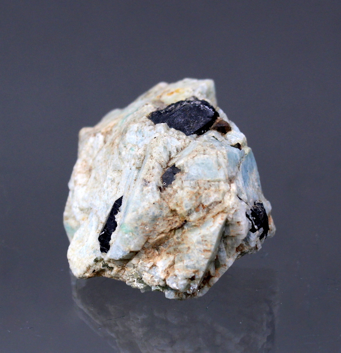 Manganotantalite and Microlite in Amazonite - GeoKrazy Minerals